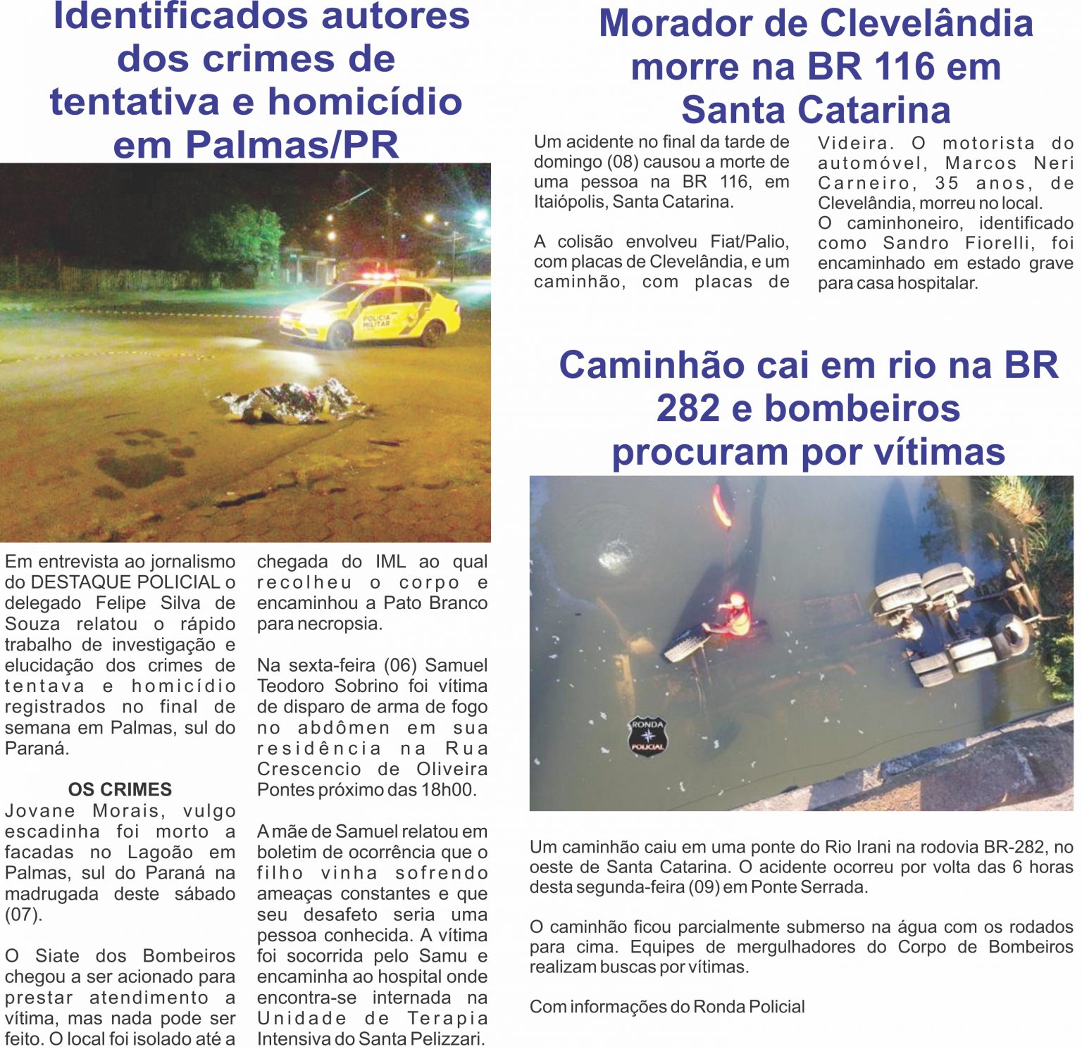 NOTÍCIAS POLICIAIS