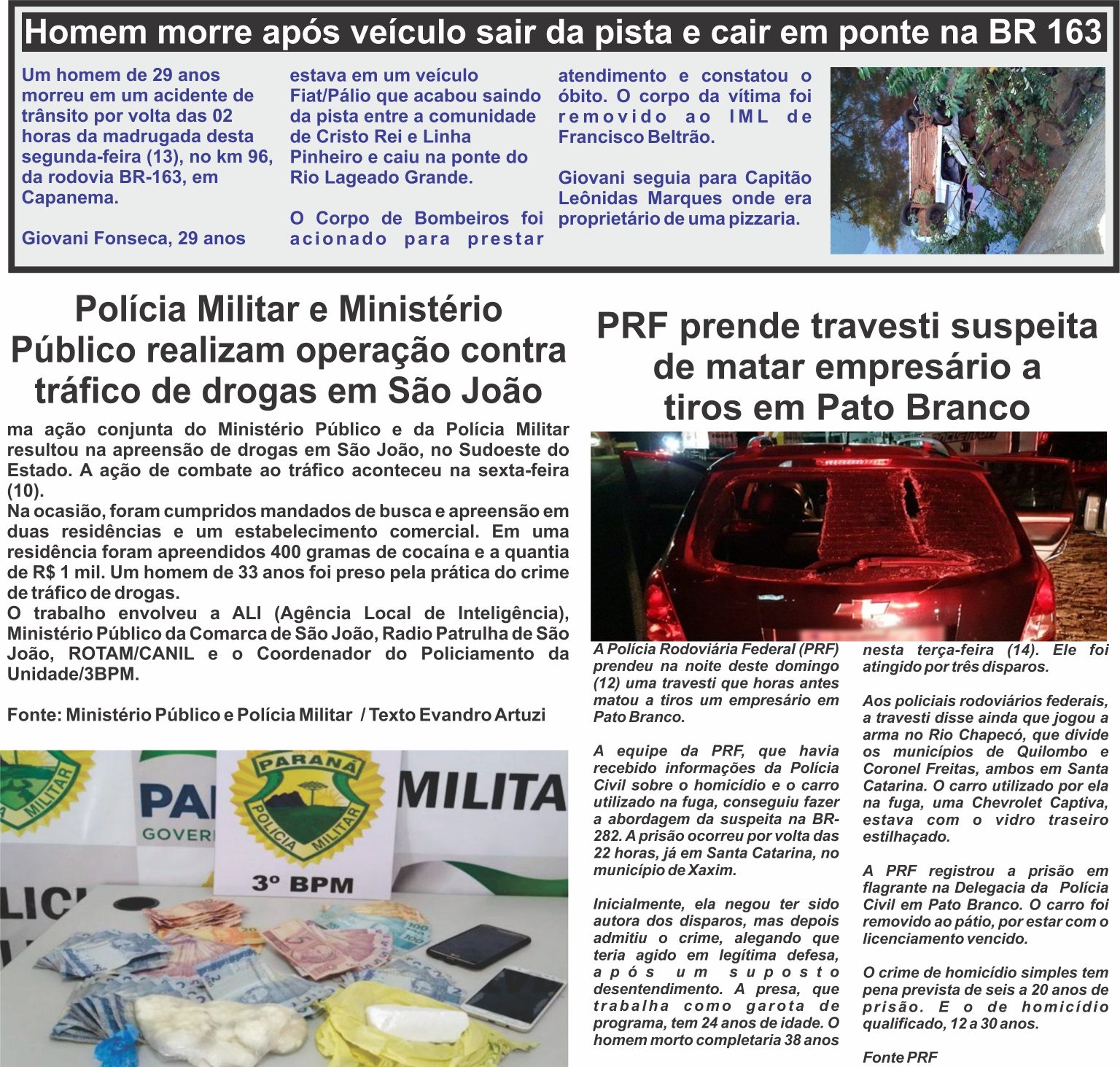 NOTÍCIAS POLICIAIS